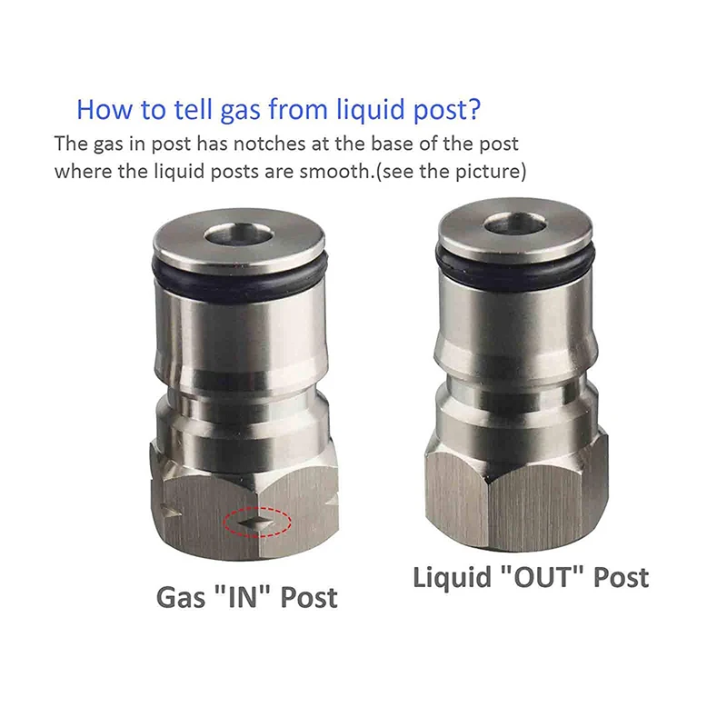 Home Brew Cornelius Type Keg Ball Lock Post & Poppet Gas Liquid 9/16 ...