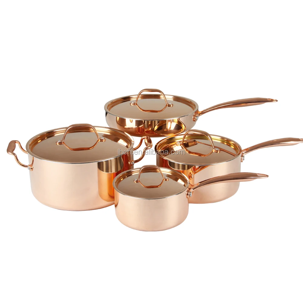 Luxury Design Copper Triply 304 Inox Stainless Steel Cookware Set