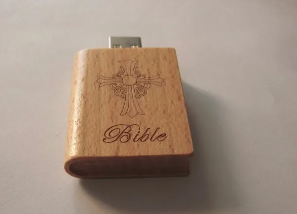 Can Customize LOGO Wooden Bible USB FLASH DRIVE Real Capacity Pen Drive ...