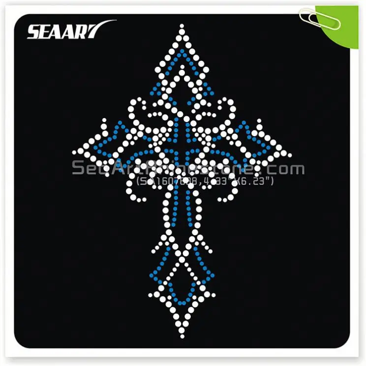 Rhinestone Cross Hotfix Transfer Template - Buy Iron On Bling Transfers ...