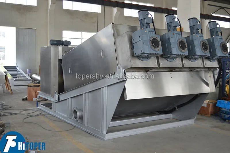 24 Hour Automatic Multi-disk Screw Press For Wastewater Treatment ...