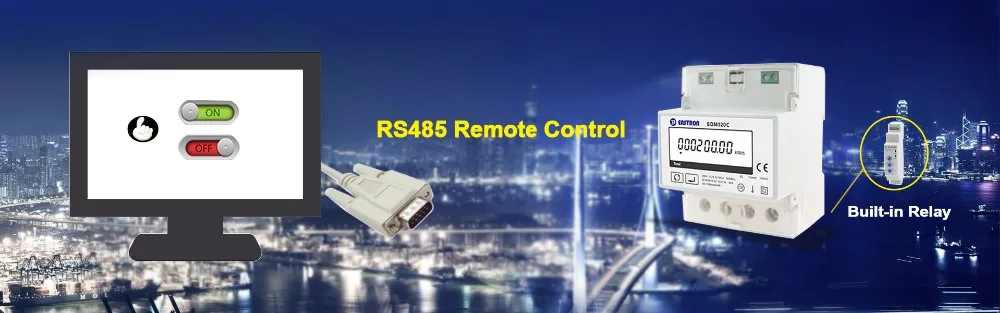 Sdm320c Single Phase Din Rail Mounted Remote Control Reading Prepaid ...