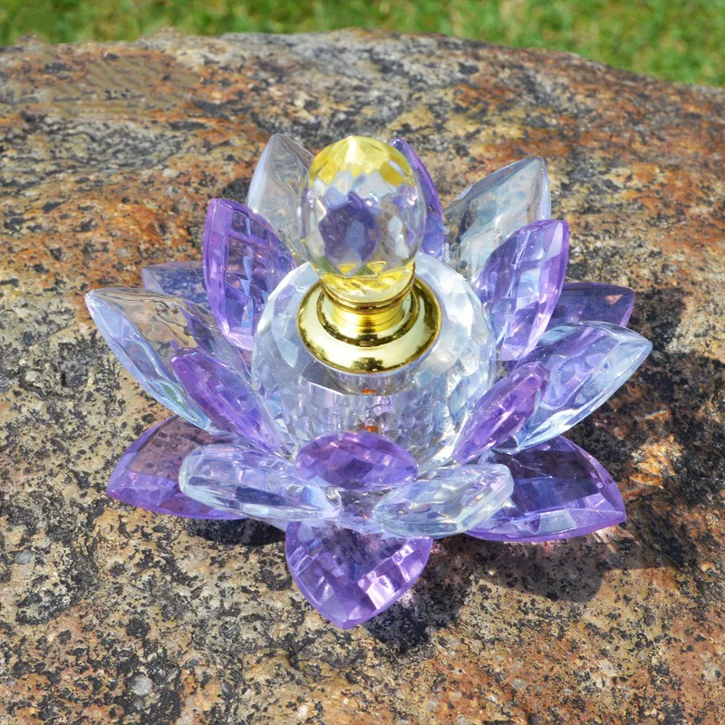Fancy High Quality K9 Crystal Lotus Flower Shaped Perfume Bottle 3ml ...