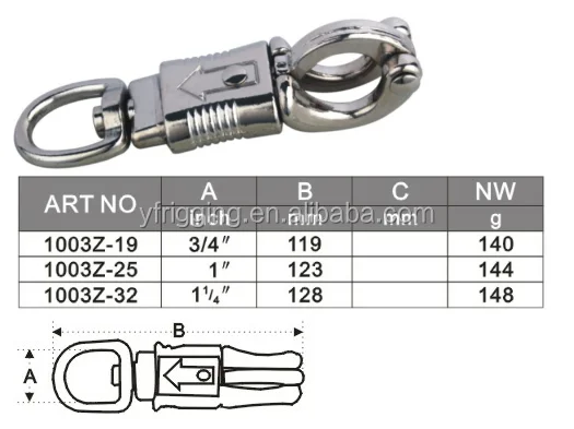 Stainless Steel Quick Release Panic Snap Hook - Swivel Bolt Snap Hook
