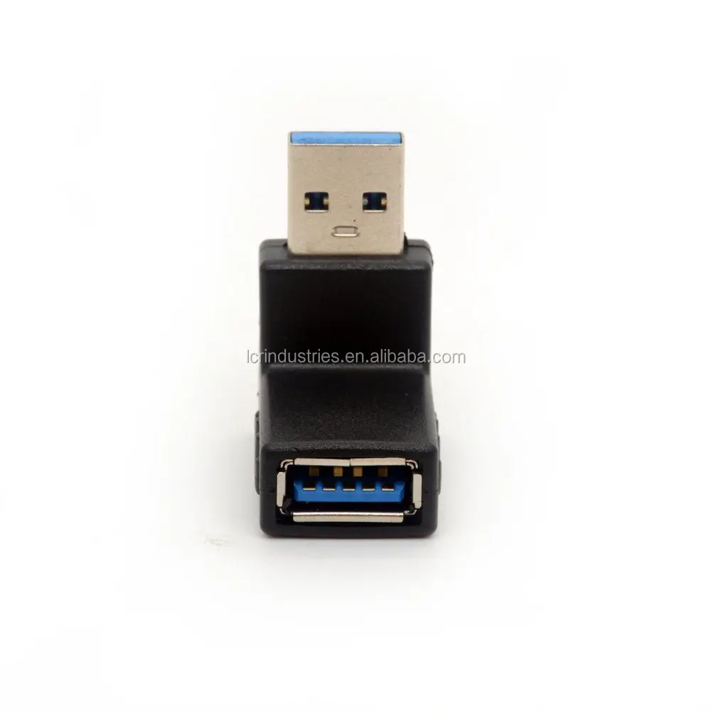 L Shape 90 Degree Usb 3.0 Male to USB 3.0 Female Adapter Connector ...
