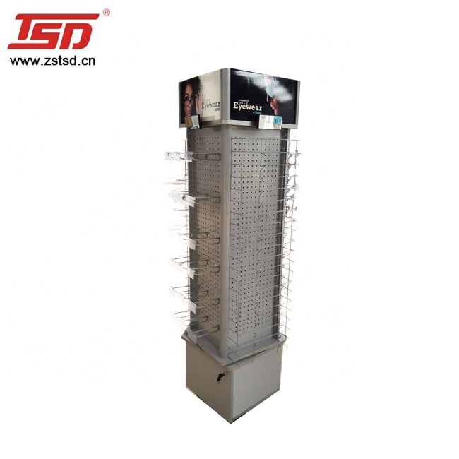 Floor Standing Wood Metal Pegboard Rotating Display Stand,Spinner ...