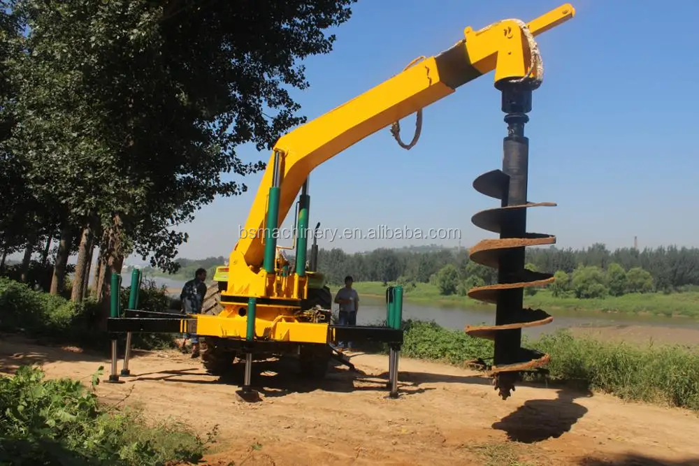 Factory Price Pole Drilling Machine With 5t Lifting Crane For ...
