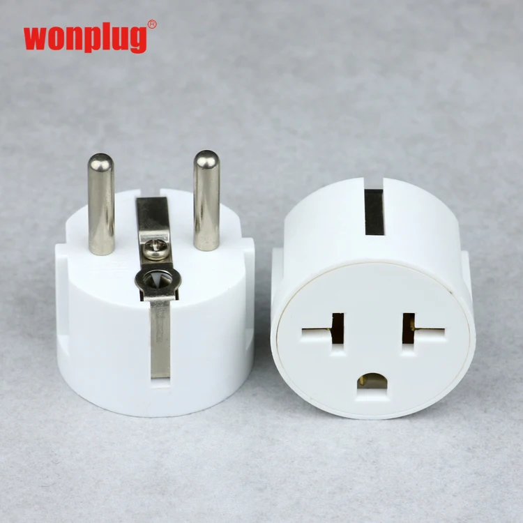 USA to Euro Plug Adapter - Convert Flat Pin to Round Pin