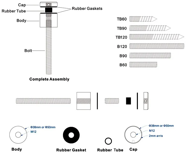 Stainless Steel Standoff Brackets for Glass Installations