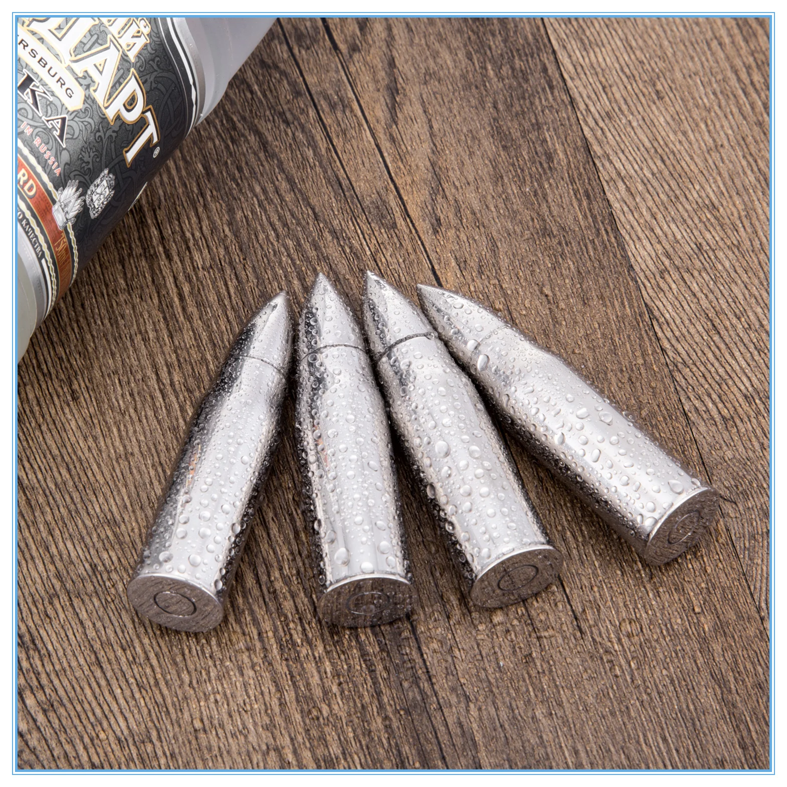 6 Pcs Bullets Shaped Stainless Steel Ice Cubes,Whisky Bullets Stones ...