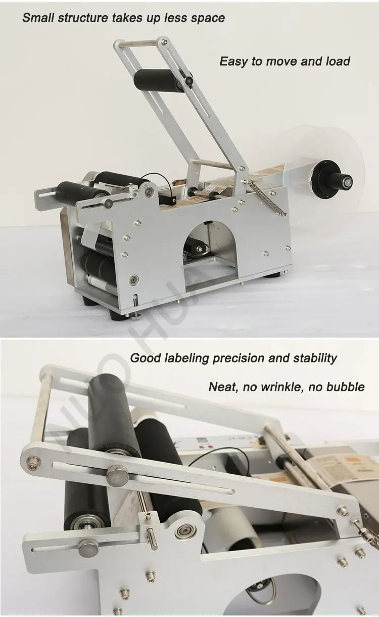 MT-50 Semi-automatic Tea Can Adhesive Sticker Round Bottle Labeling ...