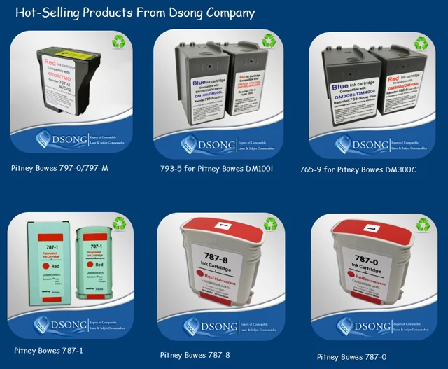 DSONG 765-9 Blue Postal Ink Cartridge for Pitney Bowes Stamp Machines