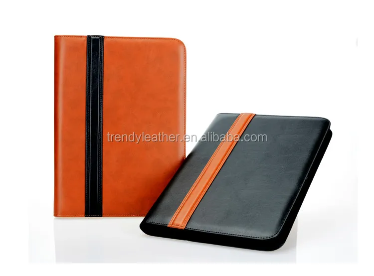 Document A4 Leather Compendium Embossing Logo PU Leather Folder