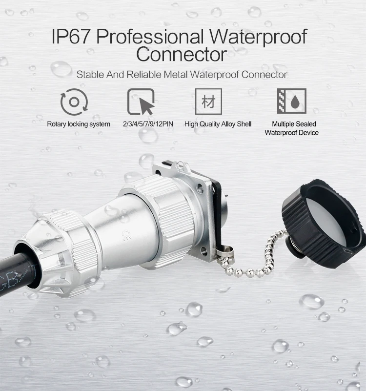 Cnlinko M20 4 Pin Waterproof Connector Plug Socket Male Female Panel ...