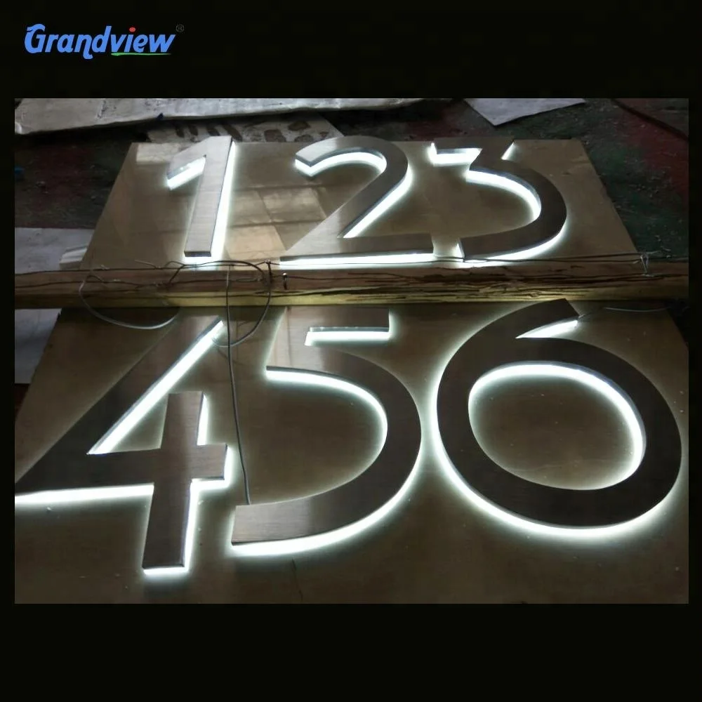Modern Backlit Stainless Steel Luminous Apartment Numbers And Letters ...