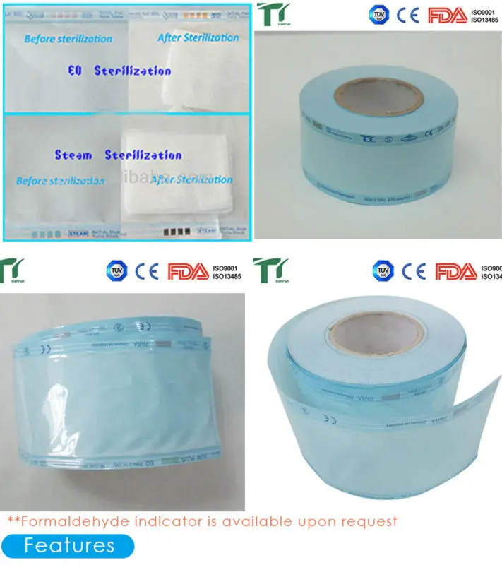 China Manufacture Of Heat Sealing Paper Plastic Medical Reel Pouch Tube ...