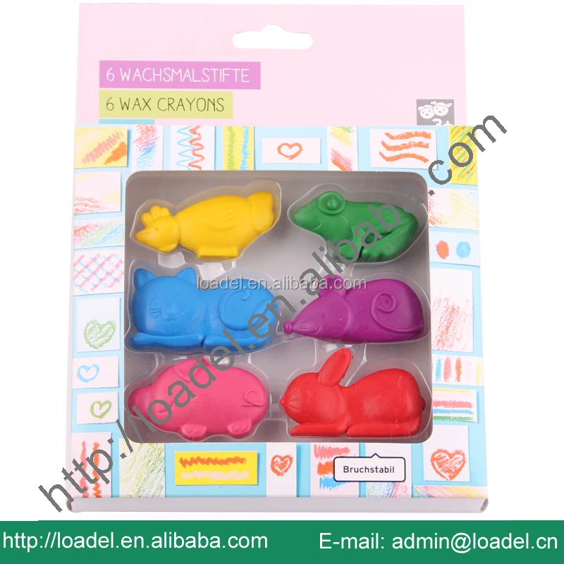 Diy 3d 6pcs Wax Crayons Custom De Couleur Making Crayon Set Animal ...