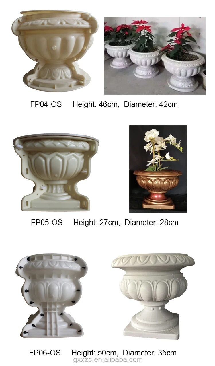 Moules De Pot De Fleur En Béton De Jardin En Plastique Européen À ...