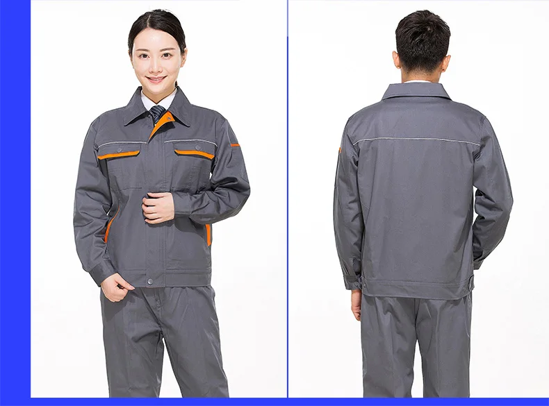 Grey And Orange Color Workwear Safety Uniform Welder Uniforms Welding ...
