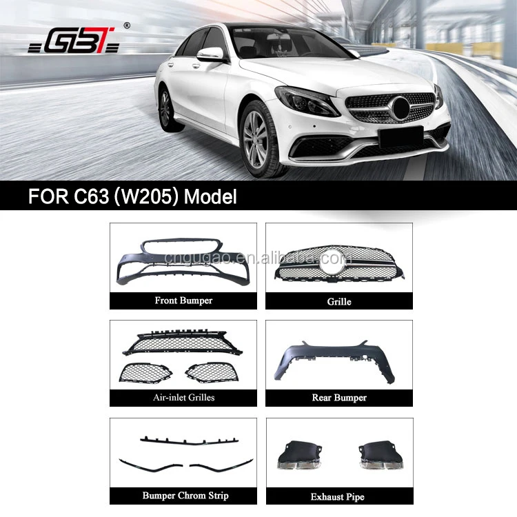 Gbt Facelift Body Kit For 2014-2017 Front&rear Bumper And Air-inlet Grille For Mercedes-benz Amg ...