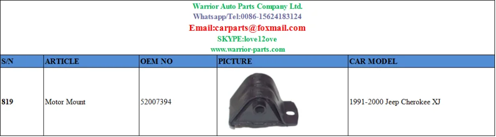 A2569 52000957 52007394 Front Engine Motor Mount For Jeep Cherokee Xj ...