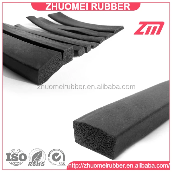 Sponge Square Rectangle Rubber Seal Strips - Buy Rectangle Rubber Strip ...
