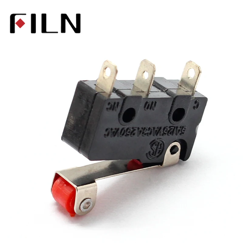Filn Kw12-3 Black 1no1nc Mini Micro Roller Lever Arm Normally Open Close Spdt Snap Action Limit ...