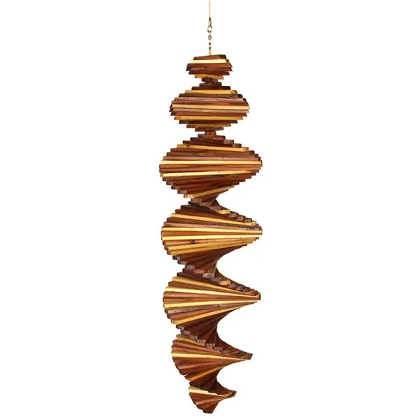 Customized Handmade Wood Wind Spinner Helix for Gardens