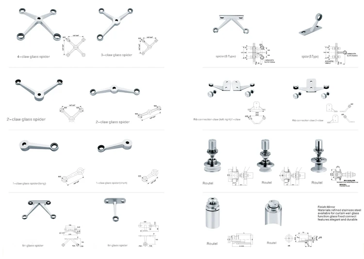 Four-arm Stainless Steel Glass Spider,Spider Clamp Stainless,Glass Fin ...
