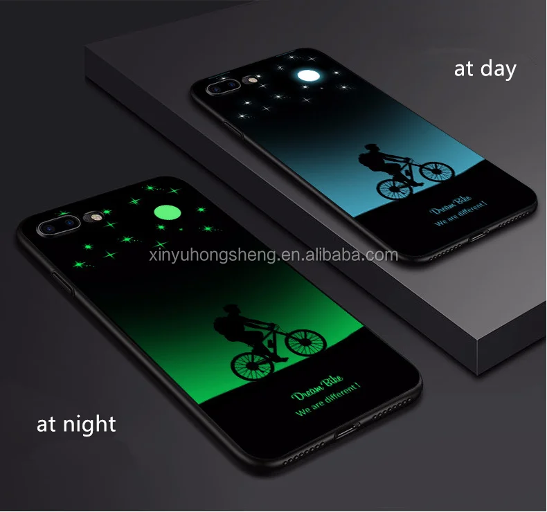 Hot Selling 3D embossed luminous cell phone case with glow in the dark mobile phone case for ...