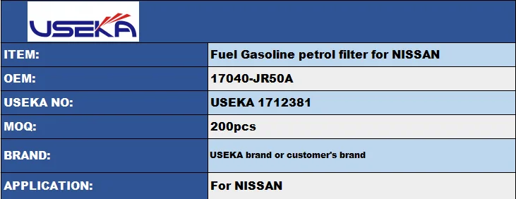 High Quality Fuel Gasoline Petrol Filter For Nissan Oem 17040-jr50a ...