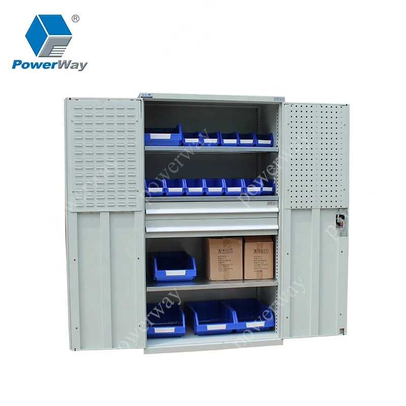 Modular Locking Plastic Parts Bins Storage Metal Tool Cabinet With 3 ...