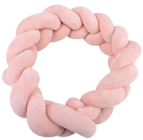 Knot Stuffed Pillow Plush Braided Crib Safety Pillows for Infant