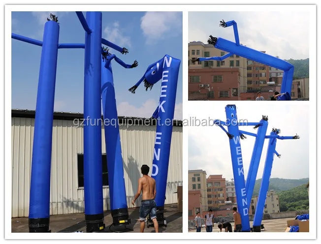 6mh Blue Single Leg Inflatable Air Puppets Dancing Guys Sky Dancer With ...