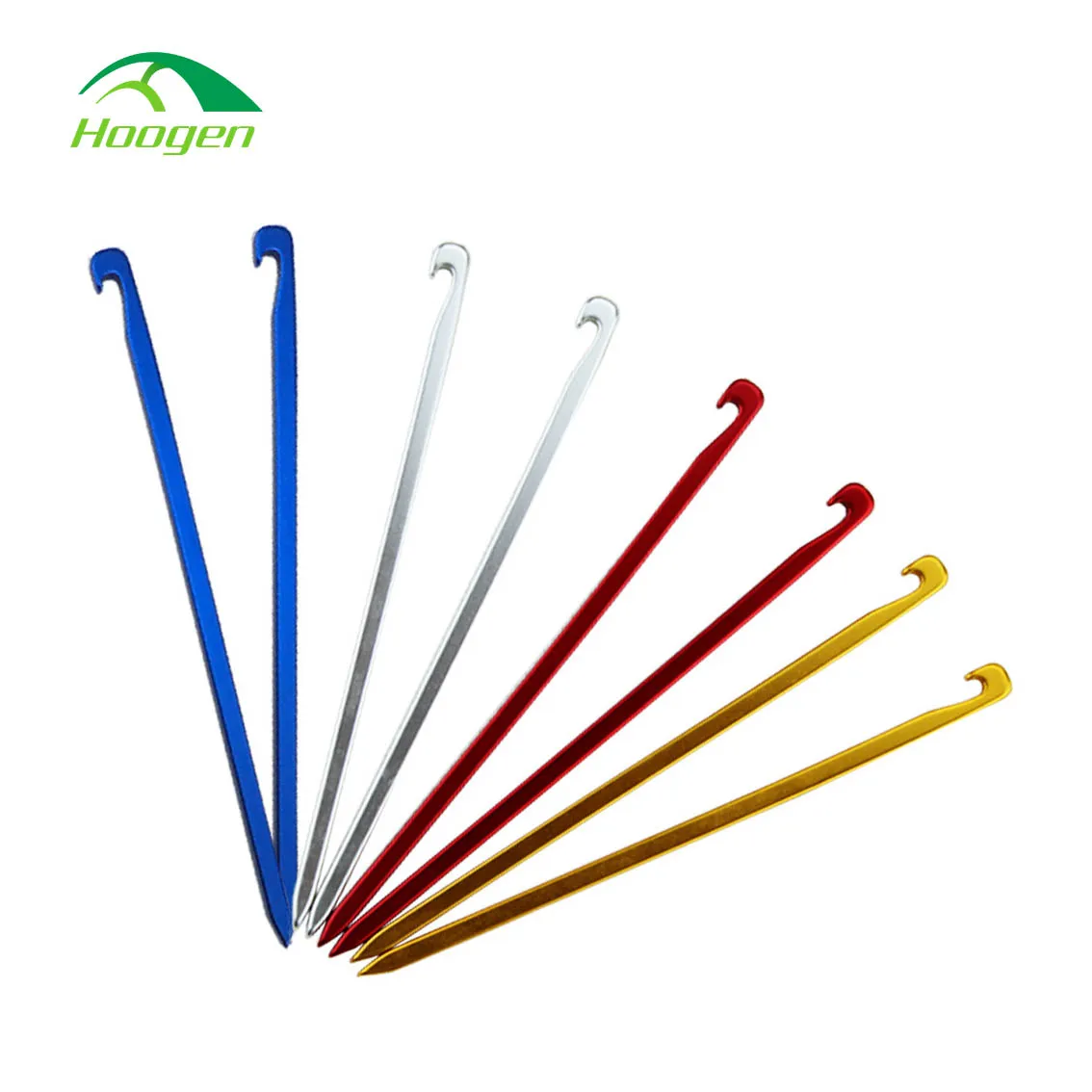 Custom 18cm Triangle Aluminum Alloy 7001 Tent Stakes With A Rope On End ...