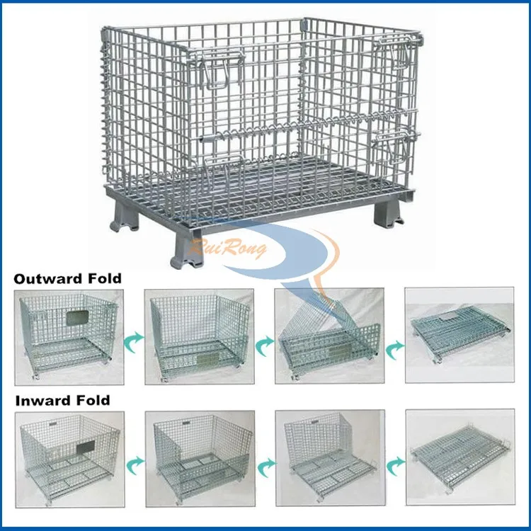 Security Metal Recycle Cage Steel Shipping Cage Roll Cage With Wheels ...