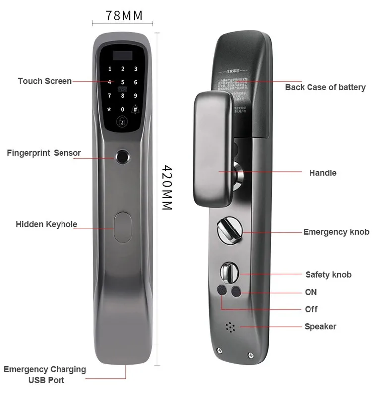 High-end Wireless Smart Digital Door Lock Fingerprint Without Handle ...