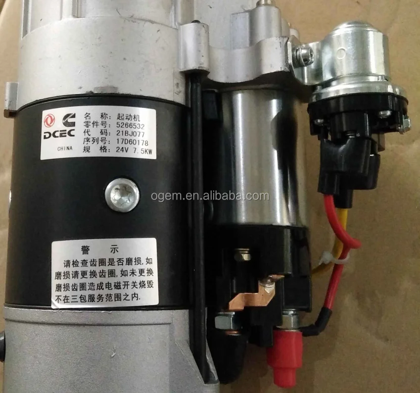 Original 24v Cummins Dcec 6ct Isc Qsc Isl Qsl Engine Starter 5266532 ...