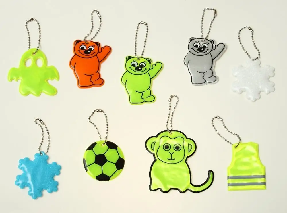 High Visibility Smile Face Printed Reflective Safety Keychain - Buy ...
