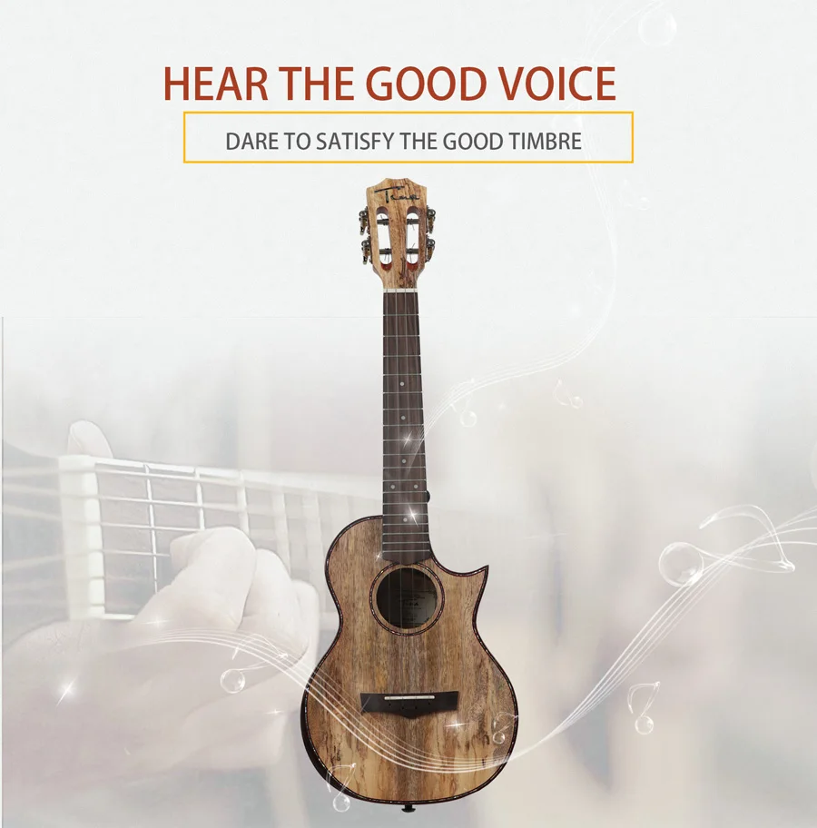 High End Ukulele - All Solid Tenor Uke with Spalted Mango