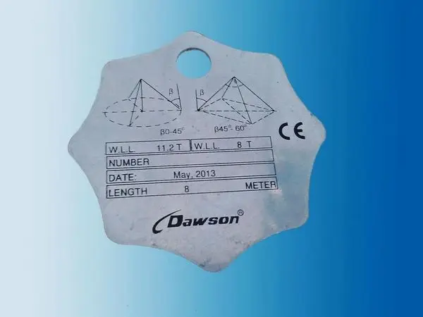 Lifting Chain Sling Tag - DAWSON OR OEM - Nonstandard