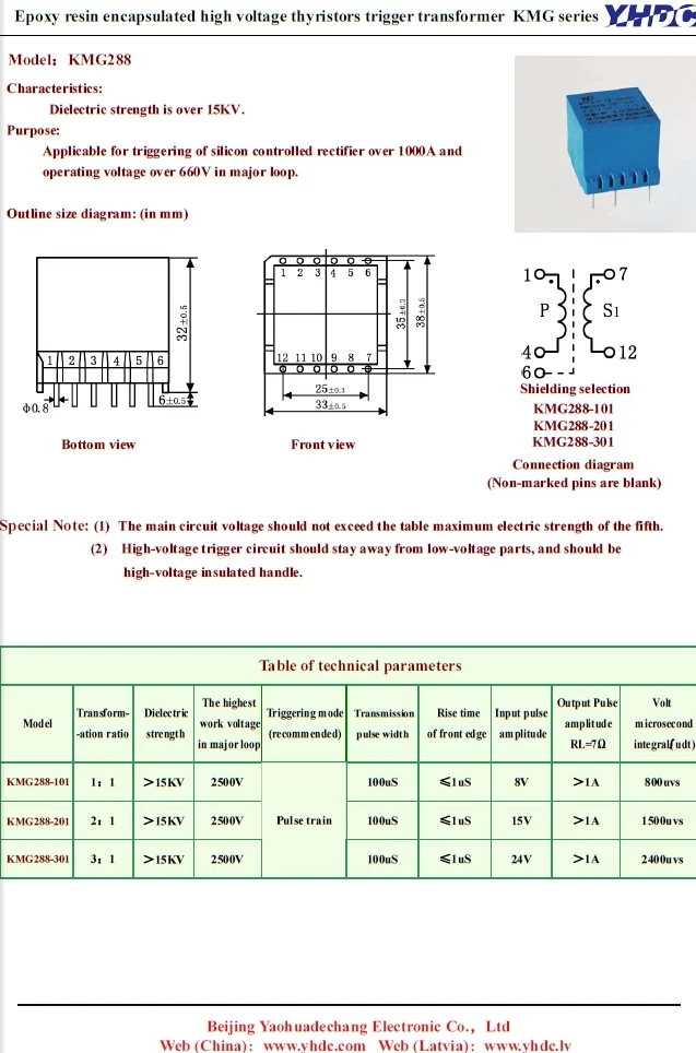 High Voltage Kmg288 Pulse Transformer - Buy Pulse Transformer,Trigger ...