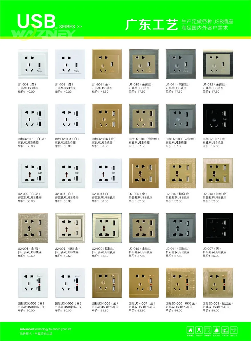 Universal Usb Wall Socket Ac 110-250v Us Uk Eu Au Wall Socket 2 Port 5 ...