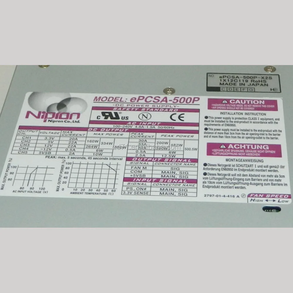 Epcsa-500p Epcsa-500p-x2s 500w Power Supply Psu Working - Buy Epcsa ...