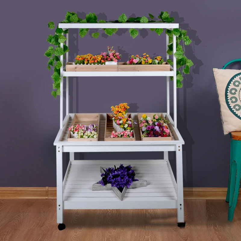 Flower Shop Outdoor Flower Rack - Buy Garden Flower Shelf Rack Storage ...