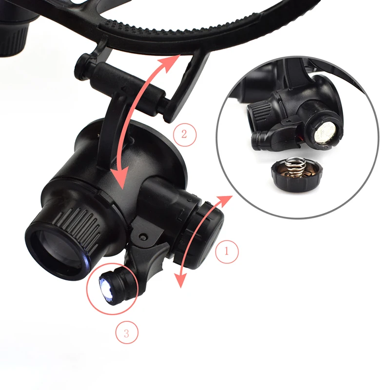 Hd Magnifier With 2 Led Light Eyeprops Headset Multi-group Lens ...