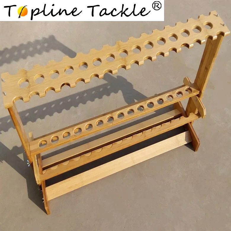 Custom Wooden Fishing Rod Rack Bamboo Durable Fishing Rod Display Rack ...