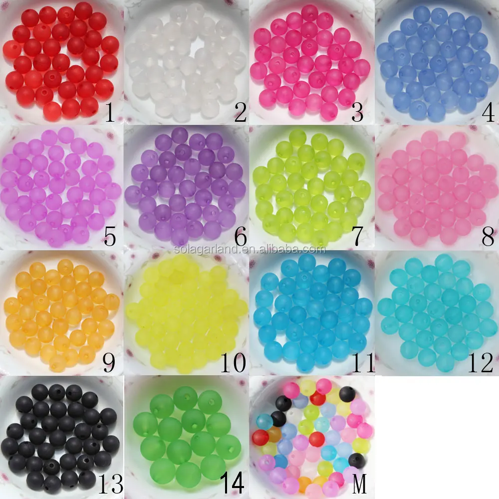 6mm 8mm 10mm 12mm 14mm 16mm 18mm 20mm Black Color Acrylic Beads Matte ...