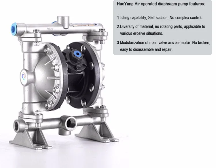 HY25-SS 1" Inch Anti-Solvent Air Operated Diaphragm Pump