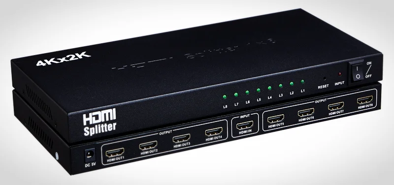 4k/30hz 1x8 8 Ports Hdmi Powered Splitter For Full Hd 1080p & 3d ...